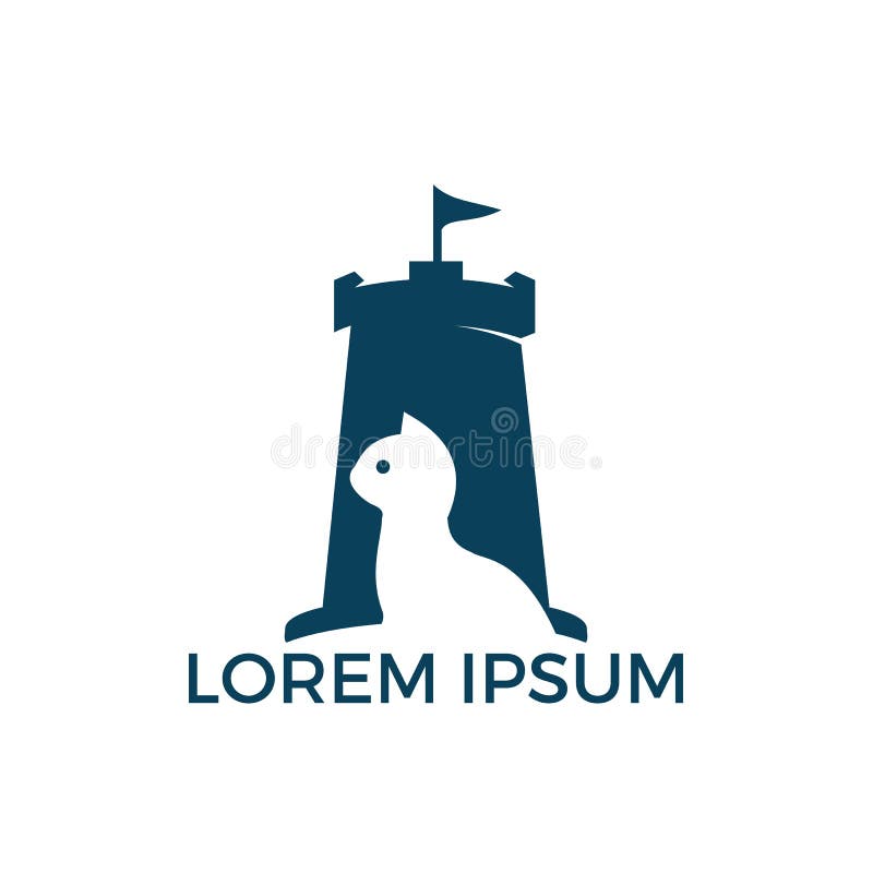 Fort Chess Vector Logo Design Concept. Stock Vector - Illustration of ...