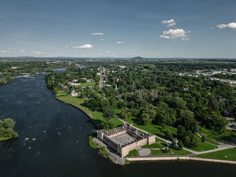 Fort Chambly view from air stock photo. Image of boundary - 292766164