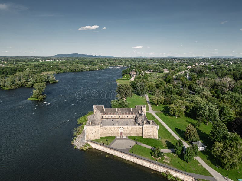 Fort Chambly view from air stock photo. Image of blue - 292766186