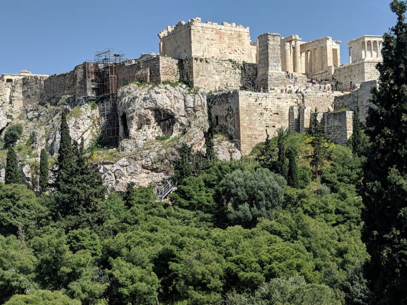 The Fort on the Cliff, Acropolis Stock Image - Image of castle, cliff ...