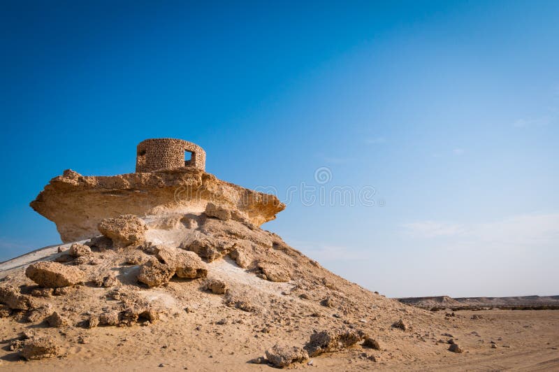 Fort in De Zekreet-woestijn in Qatar, Het Midden-Oosten Stock ...