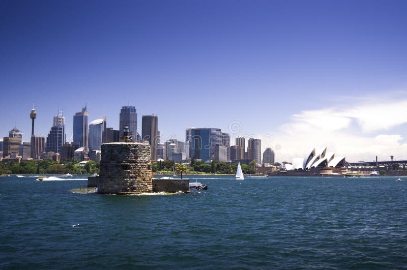 Fort Denison on Sydney Harbour Stock Photo - Image of horizontal ...