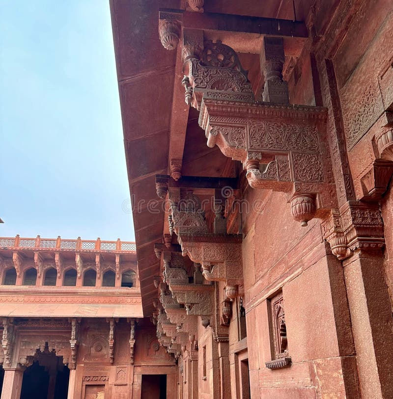 Fort Details stock image. Image of sandstone, awning - 355736621