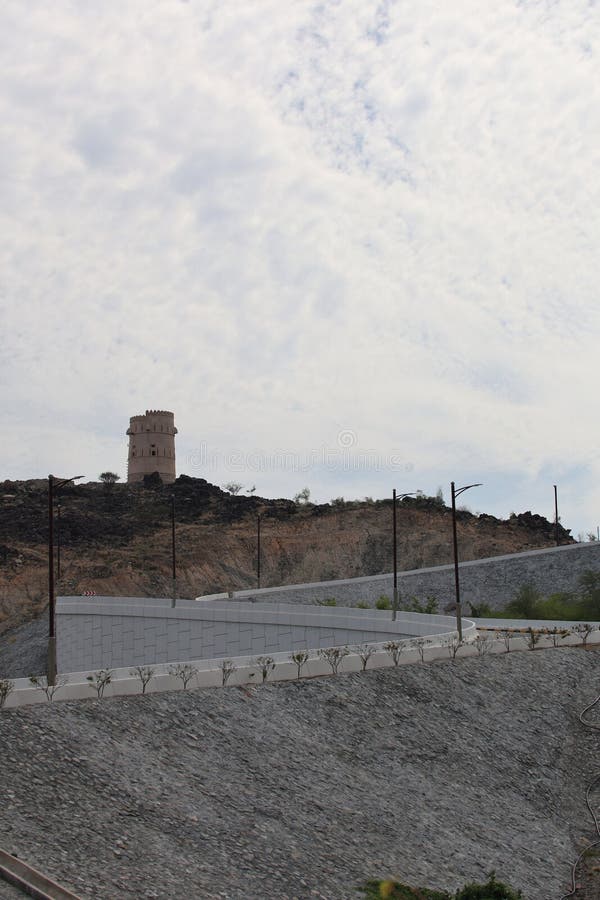Fort in the Entrance of Khorfakkan Stock Image - Image of fort, castle ...