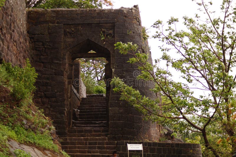 Fort Gate stock image. Image of path, logs, fort, trail - 62322325