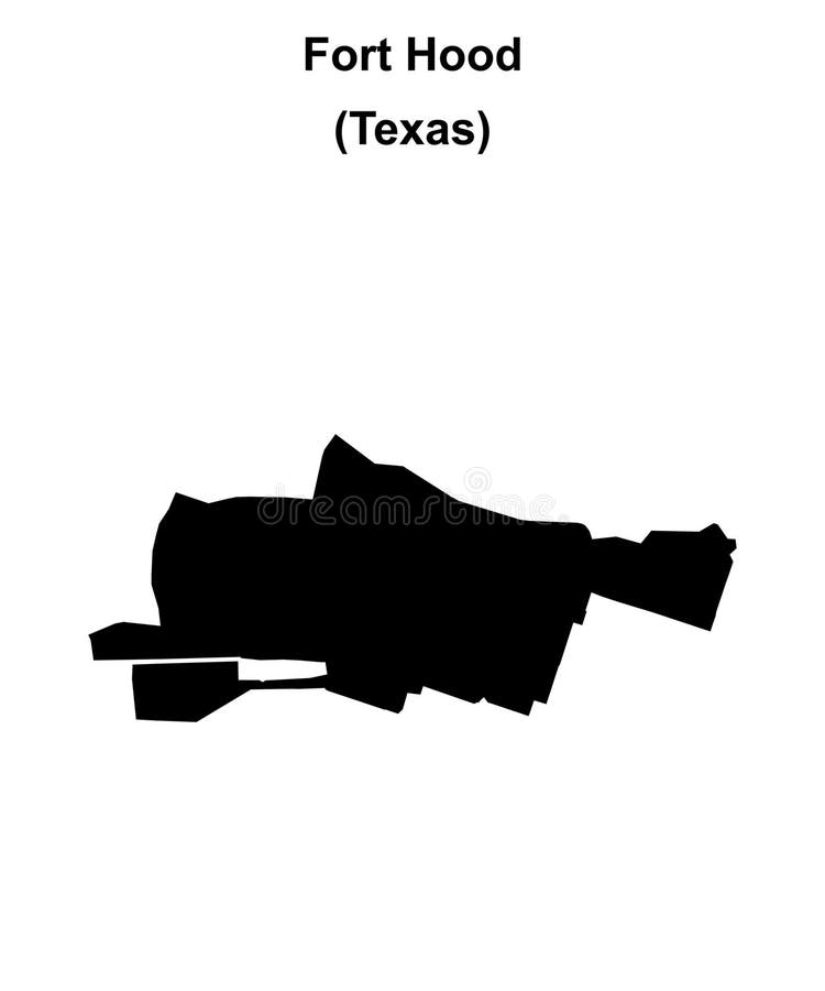 Fort Hood outline map stock vector. Illustration of border - 357644785