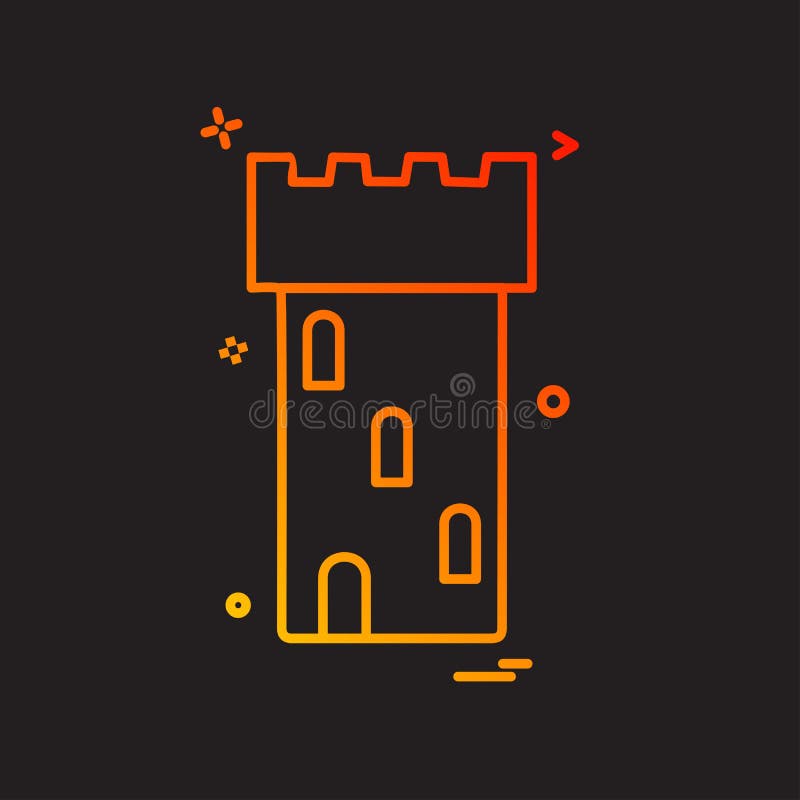 Fort icon design vector stock vector. Illustration of fief - 132406091