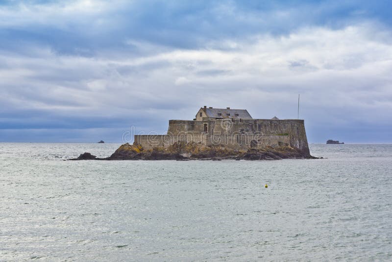Fort National - Fortress on Tidal Island Stock Image - Image of city ...