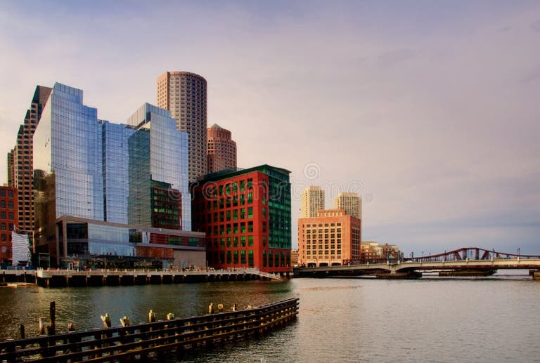 Fort Point Channel stock photo. Image of financial, boston - 14029588