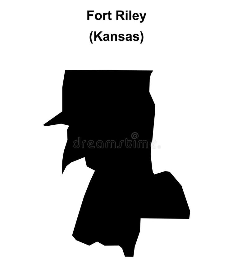 Fort Riley outline map stock vector. Illustration of boundary - 387288019