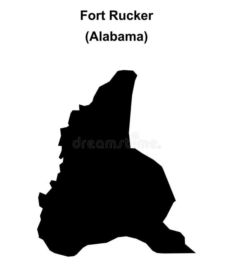 Fort Rucker outline map stock vector. Illustration of outline - 385901333