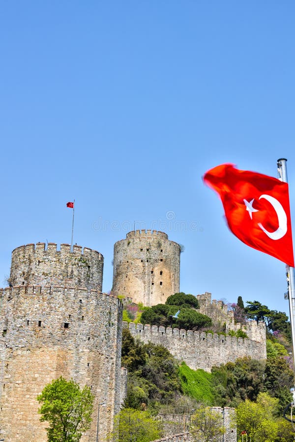 Fort Rumeli on Bosphorus Strait Stock Photo - Image of building ...