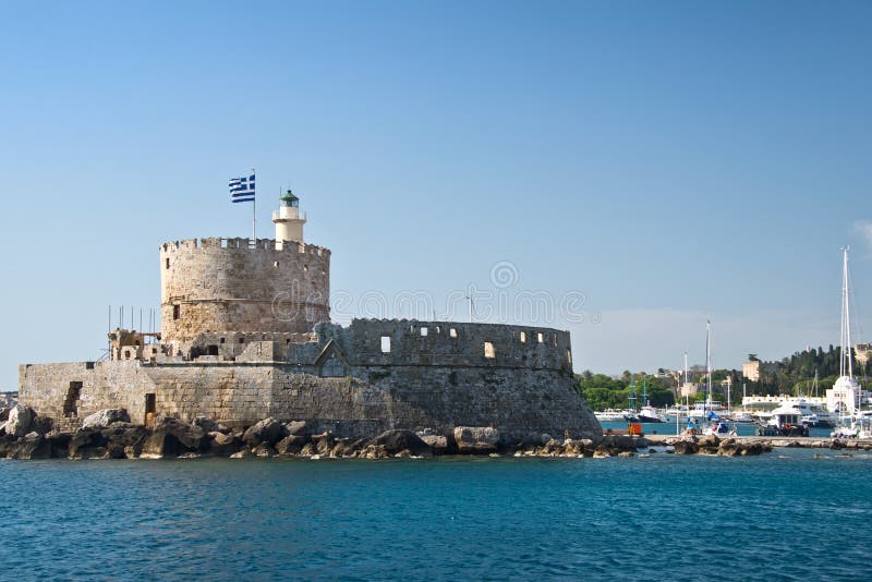 Fort Saint Nicholas, Harbour of Rhodes Stock Photo - Image of port ...