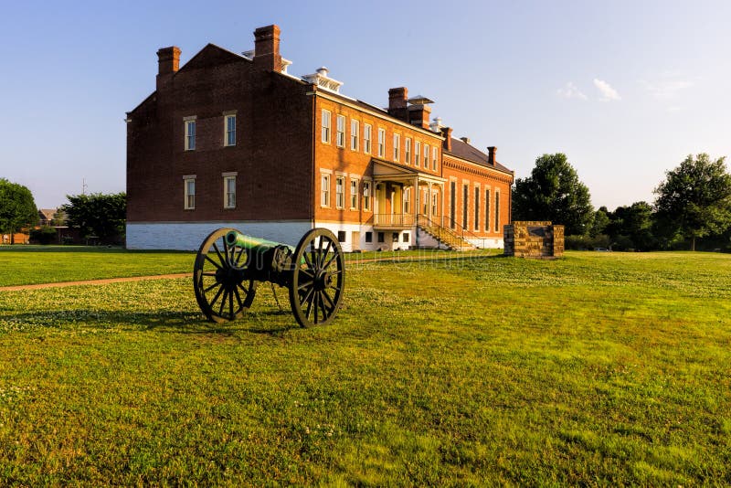 Fort Smith National Historic Site with Canon Stock Photo - Image of ...