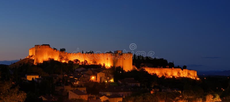 Roussillon at Night, Provence, France Stock Image - Image of nighttime ...