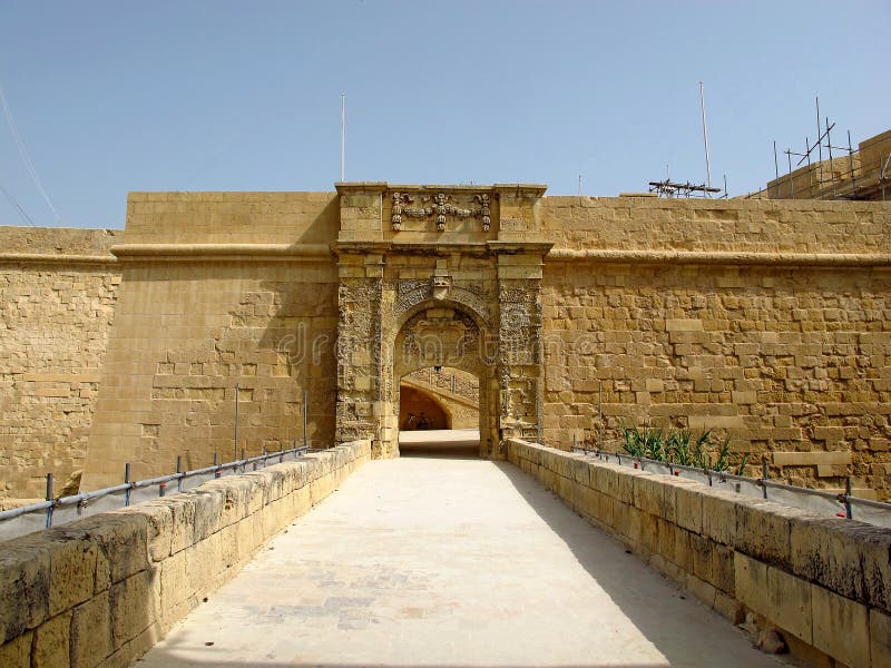Fort St Angel in Birgu, Vittoriosa, Malta Stock Image - Image of birgu ...