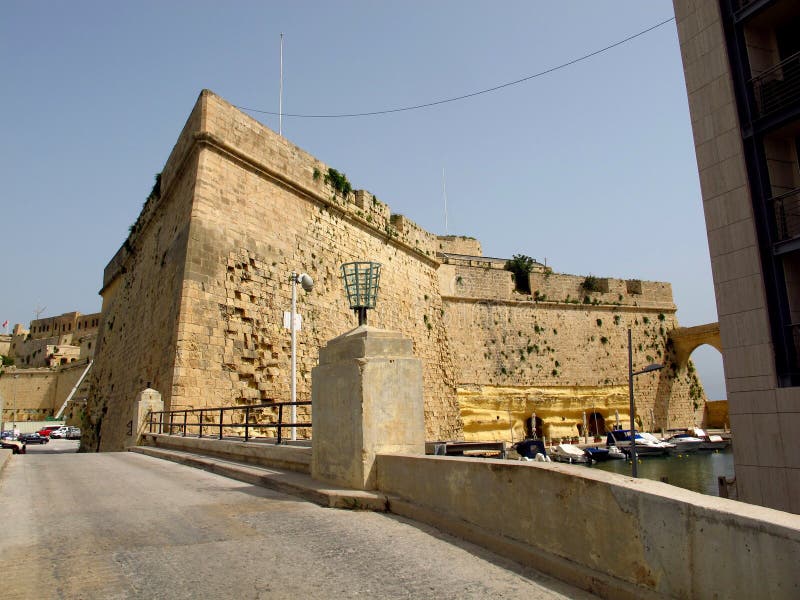 Fort St Angel, Birgu, Vittoriosa, Malta Stock Photo - Image of ...