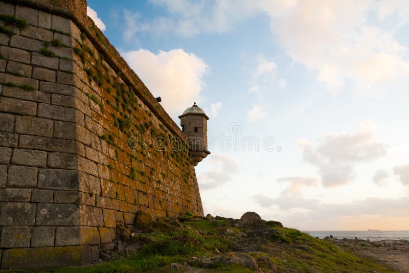 Fort at sunset stock photo. Image of ocean, scene, stone - 61946218