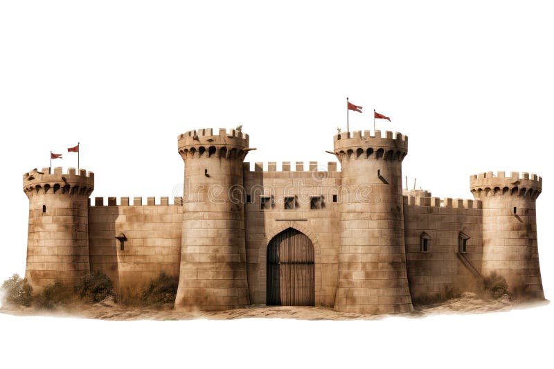 Fort Surrounded Castle on Isolated Transparent Background, Png File ...