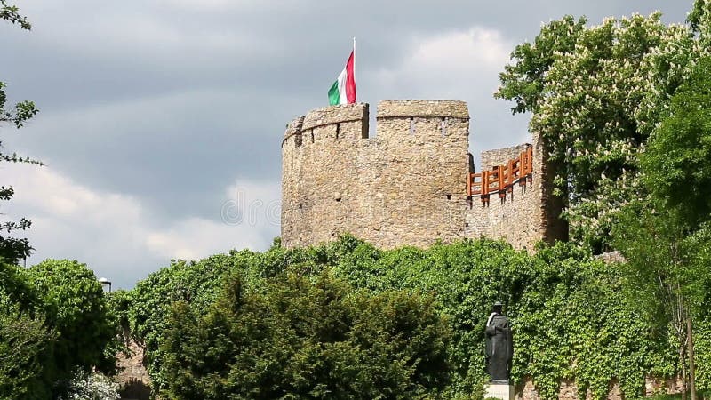 Fort Tower with Hungarian Flag Pecs Stock Video - Video of town, famous ...