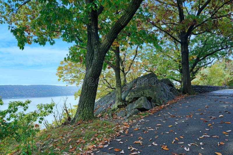 Fort Tryon Park Hill at the North End of Manhattan Stock Photo - Image ...