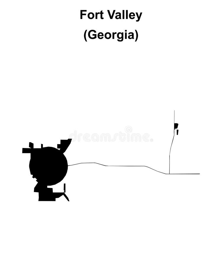 Fort Valley outline map stock photo. Image of territory - 387022058