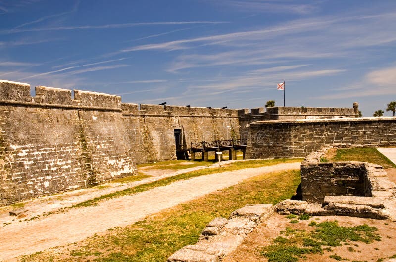 Old fort wall and turret stock image. Image of stone, palm - 2278441