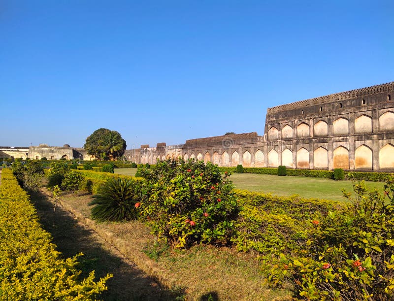 Fort walls Bidar India stock photo. Image of fortification - 258471990
