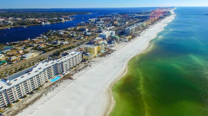 Fort Walton Beach from the Air, Florida Stock Photo - Image of aerial ...