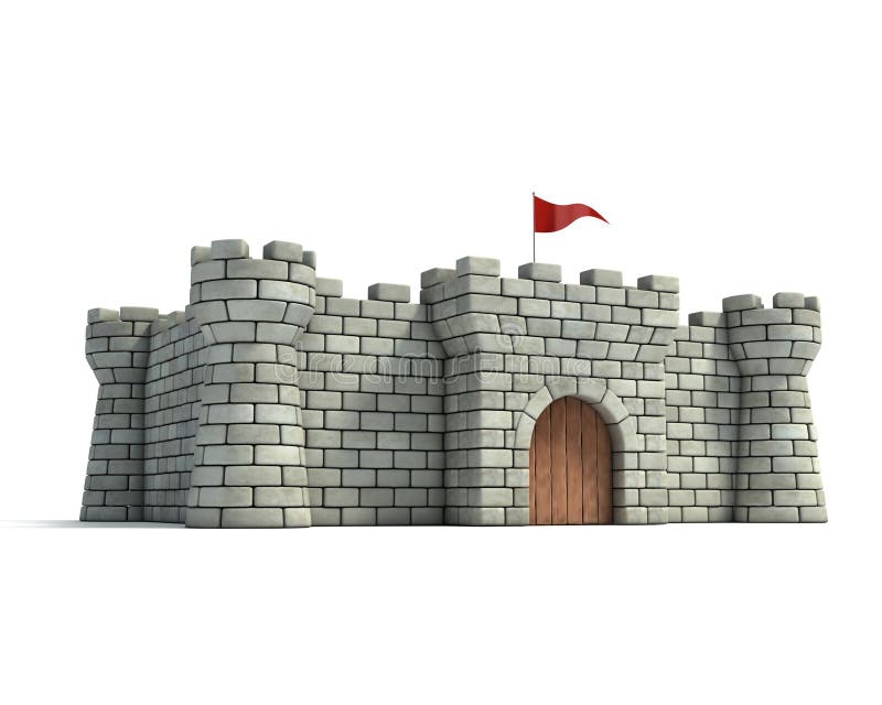 Fort on White Background 3d Illustration Stock Illustration ...