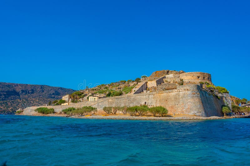 Fortaleza De Spinalonga En Crete De Isla Griega Imagen de archivo ...