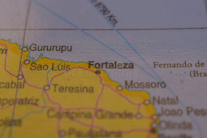 Fortaleza on the World Map-Geo Political Map Stock Image - Image of ...
