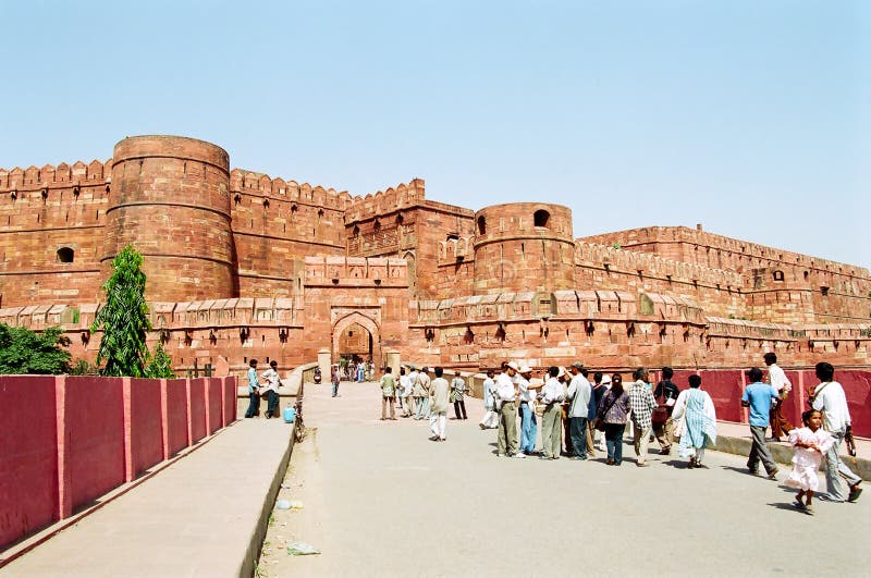 Forte De Agra, Agra, Uttar Pradesh, Índia Imagem de Stock - Imagem de ...
