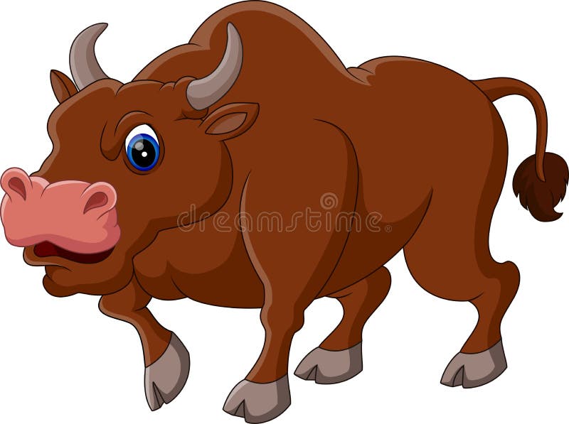 Forte Cartone Animato Di Un Toro Illustrazione Vettoriale ...