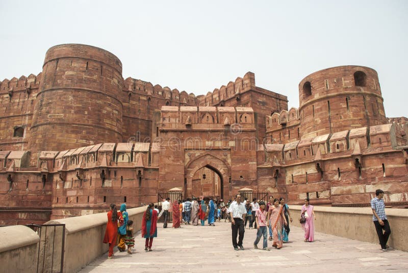 Red Fort Agra, Patrimônio Mundial Da Unesco Na Cidade De Agra índia ...