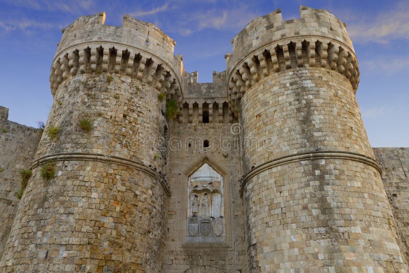 Forteresse de Rhodes image stock. Image du grille, pierre - 23534223