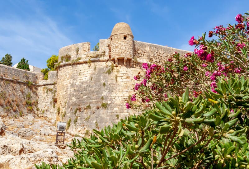 Fortezza Fortress of Rethymno in Northern Crete, Greece Stock Photo ...