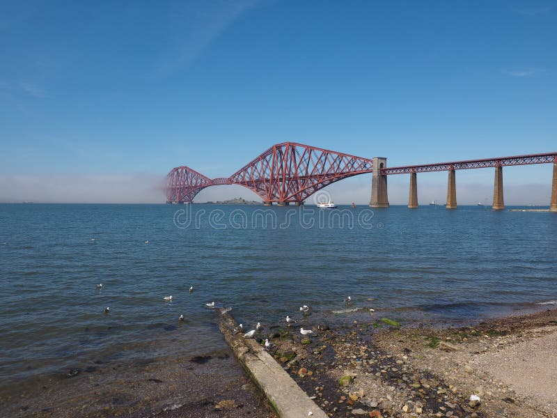 Forth Bridge Over Firth of Forth in Edinburgh Stock Photo - Image of ...