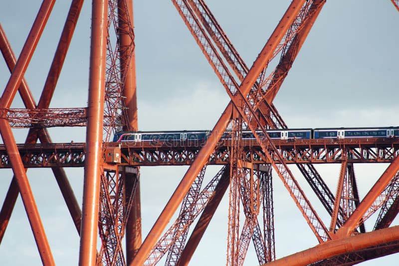 Forth bridge train stock image. Image of engineered, telephoto - 42518495