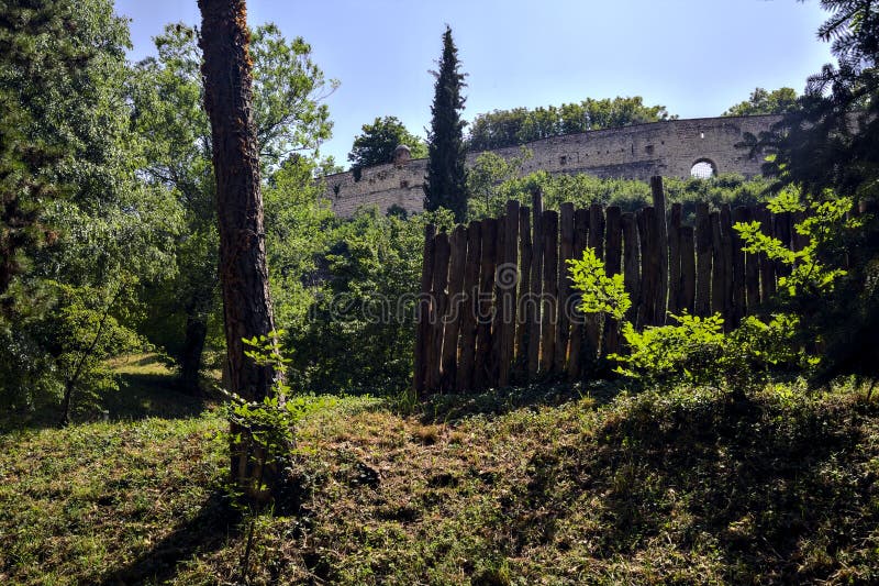 Fortification on the Top of a Cliff Seen from the Distance Stock Photo ...