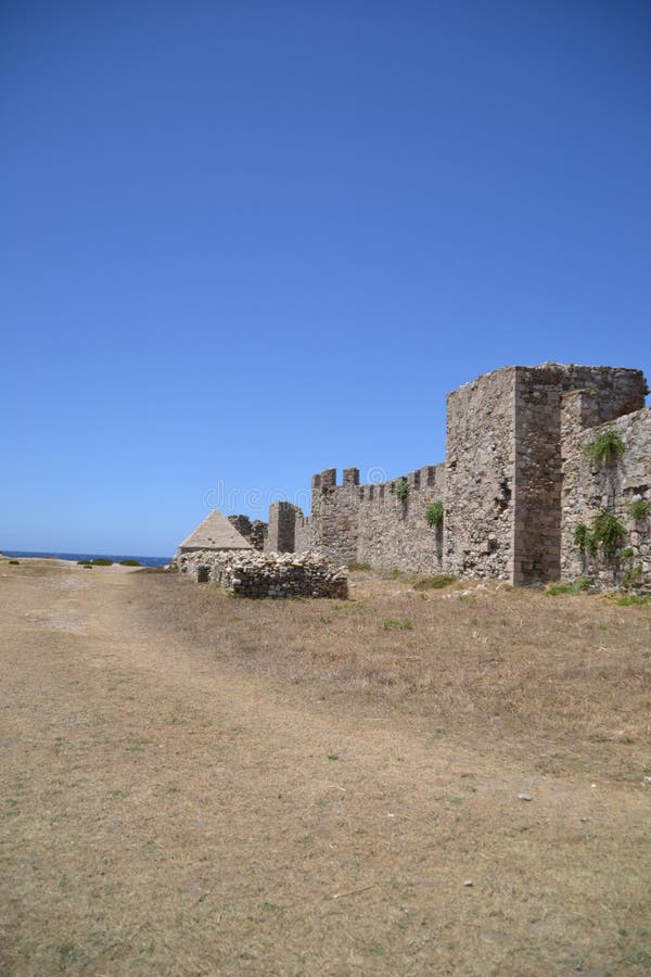 Fortifications Da Parede Do Centro Urbano, Castelo De Methoni Imagem de ...