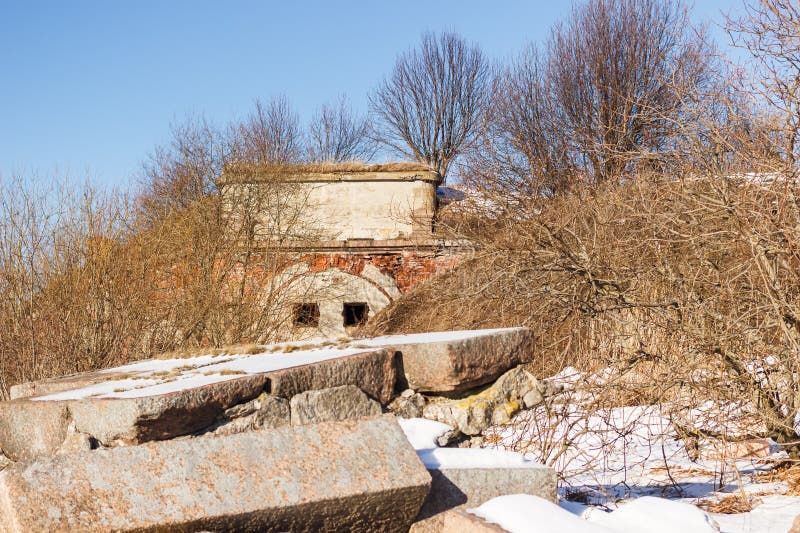 Fortifications of Fort Zverev in Winter Stock Photo - Image of ...