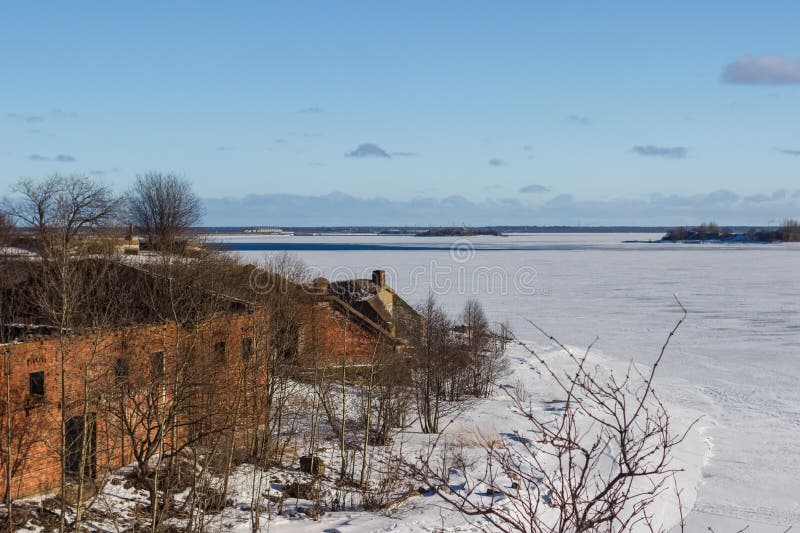 Fortifications of Fort Zverev in Winter Stock Photo - Image of ...