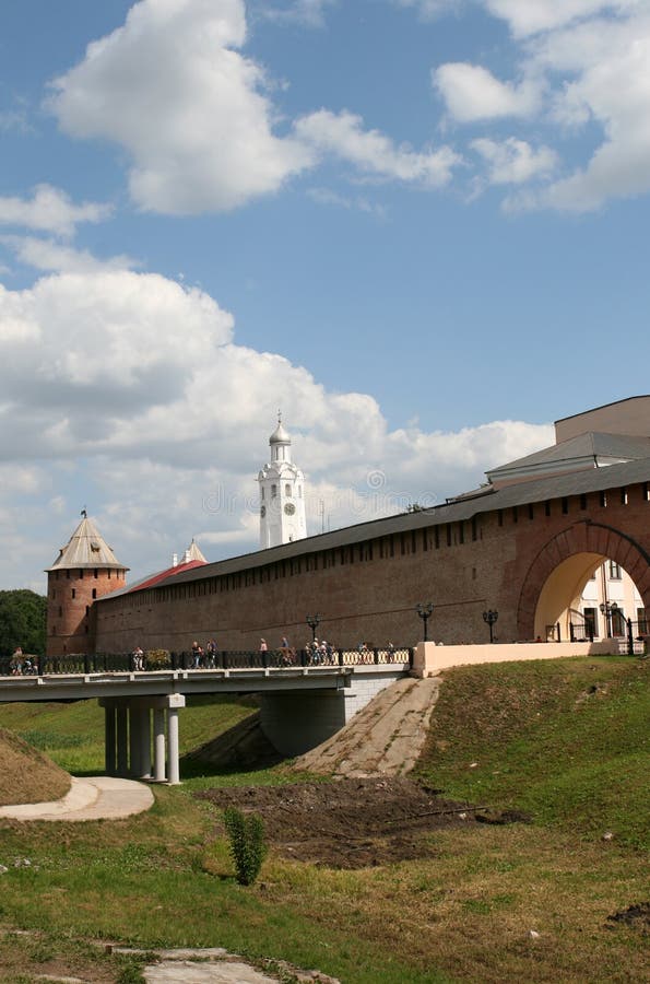 Fortifications of Kremlin in Great Novgorod Stock Image - Image of ...