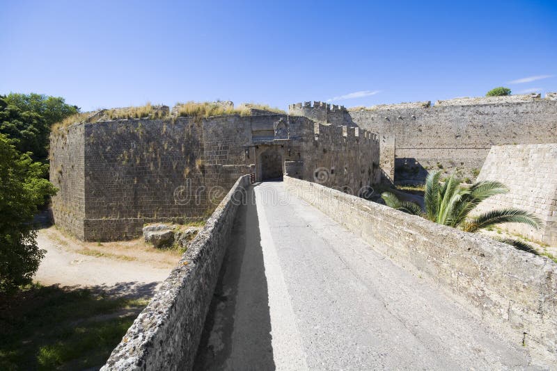 Gate of Saint Athanasios, Rhodes Stock Image - Image of hospitaller ...
