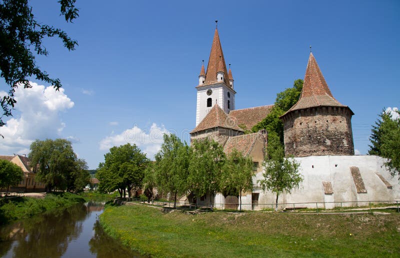 Fortified Church in Transylvanian Village Stock Image - Image of roof ...