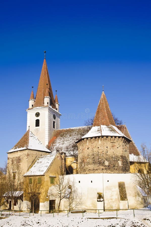Fortified Church in Transylvanian Village Stock Image - Image of roof ...