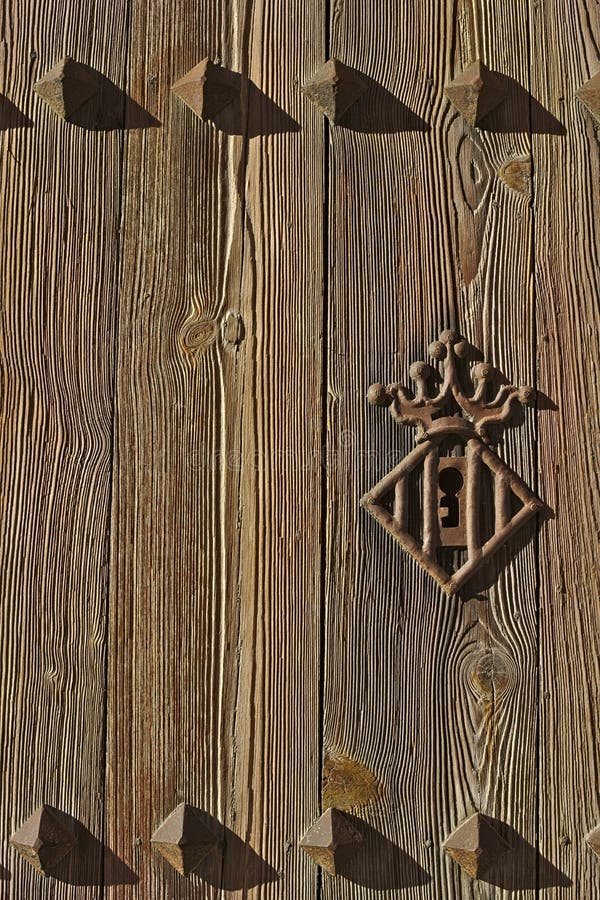 Lock with Shield Shape. Fortified Gate of Quart in Valencia Stock Image ...