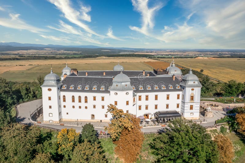 Aerial View with Baroque Halic Castle Built on a Hexagonal Plan with ...