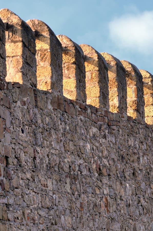 Fortified Wall of an Ancient Castle Stock Photo - Image of historical ...